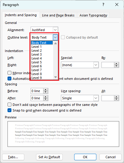 Microsoft Word Outlines and Heading Styles.