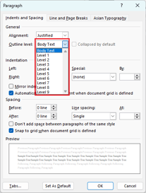 Microsoft Word Outlines and Heading Styles.